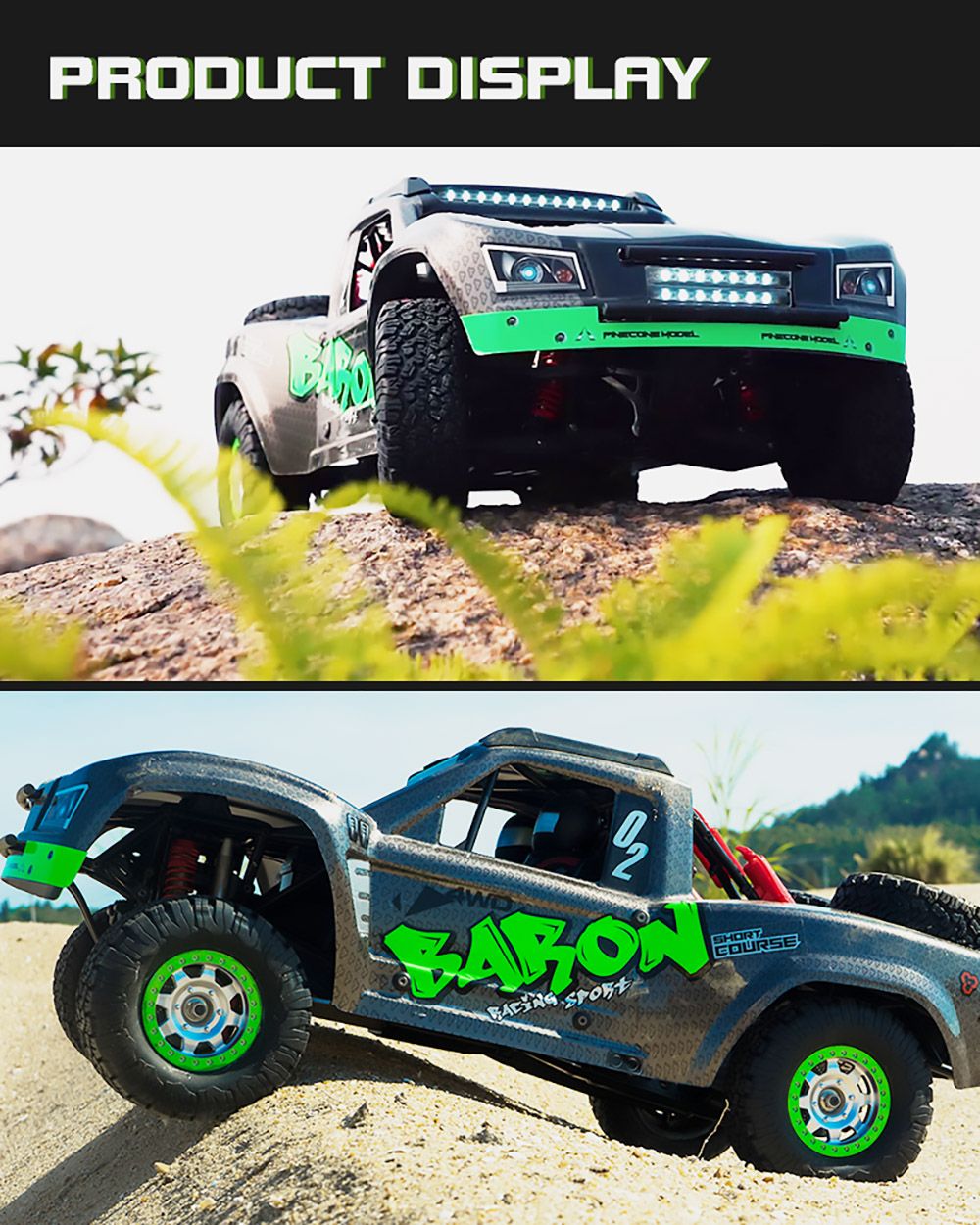 SG-1002 Brushless RC Truck Greyish Green