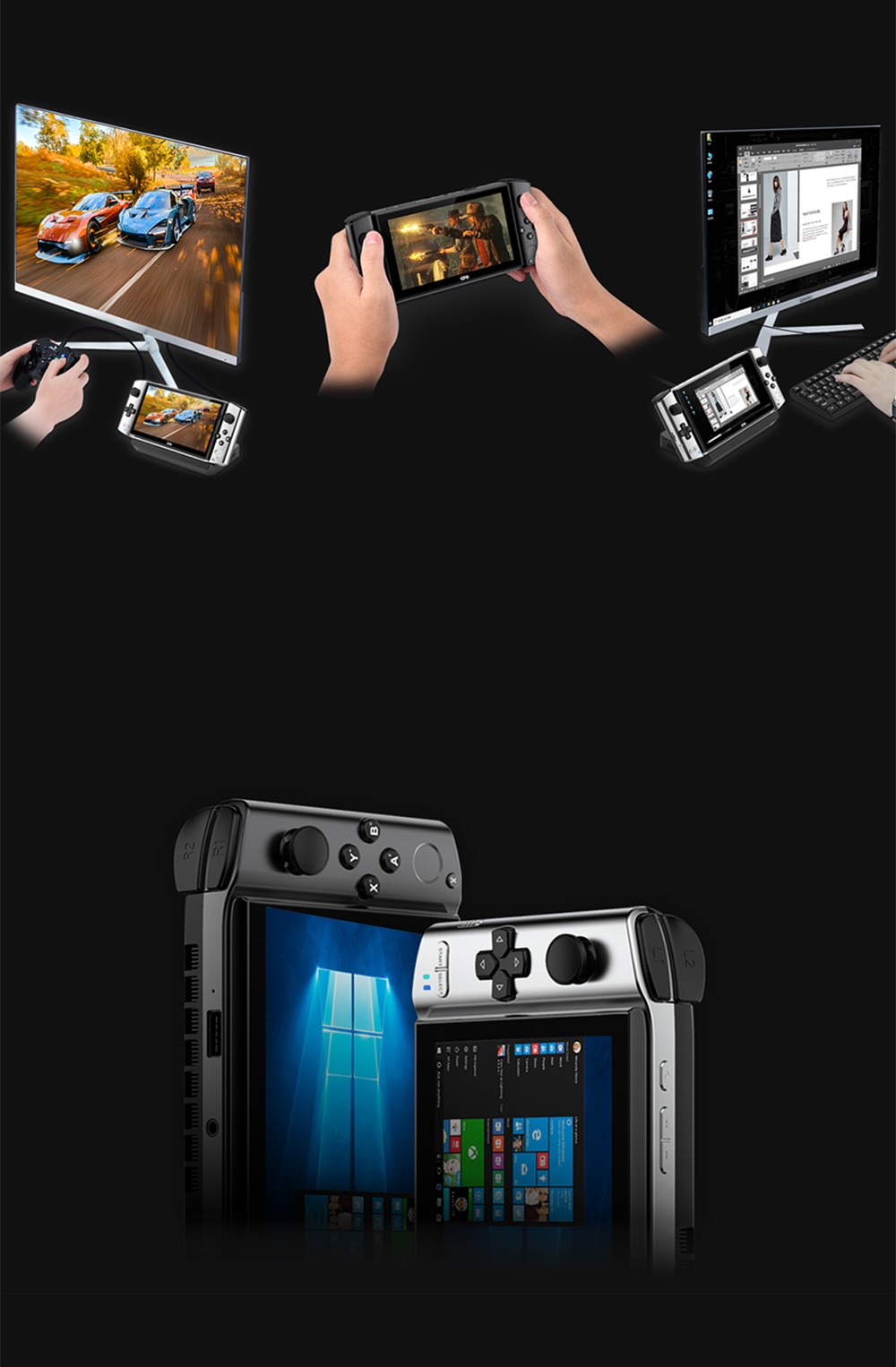 GPD WIN 3 Game Console PC 5.5 Inch Intel Core i7-1195G7 16GB 1TB