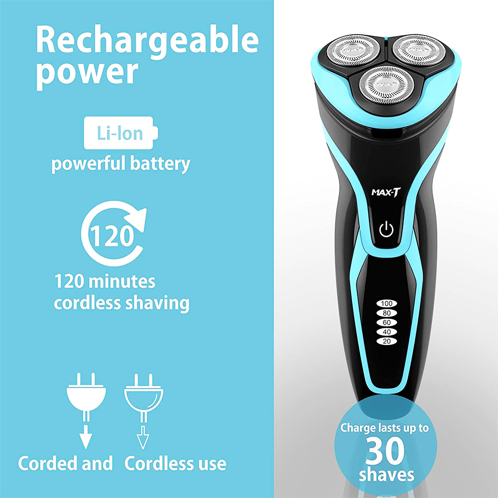 MAX-T Electric Rotary Razor with Pop Up Trimmer