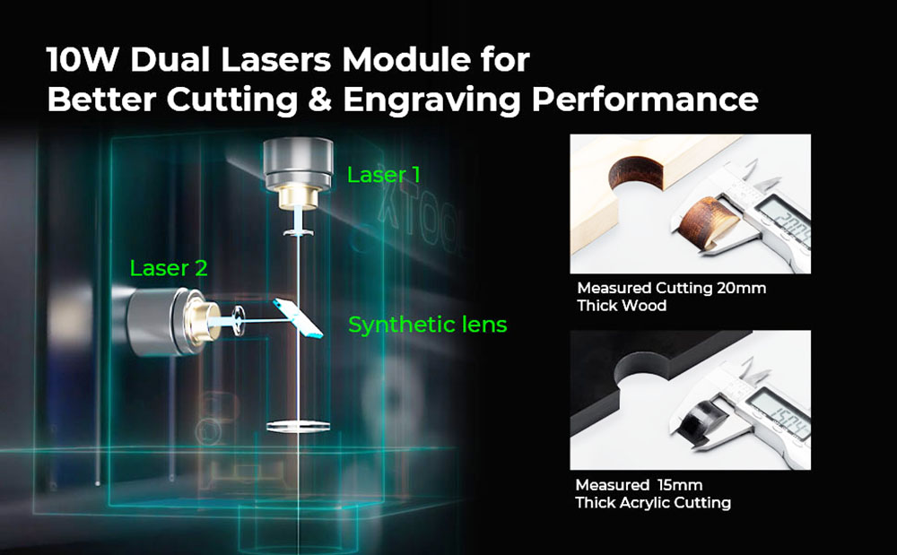 Makeblock xTool D1 10W Laser Engraver Cutter With Rotary Attachment