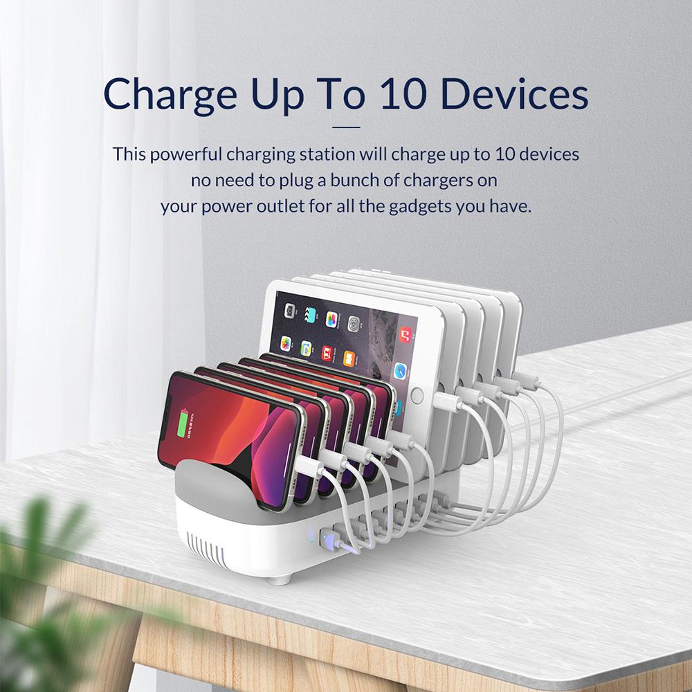 ORICO DUK-10P-US-BK 120W 10 Port USB Smart Desktop Charging Station