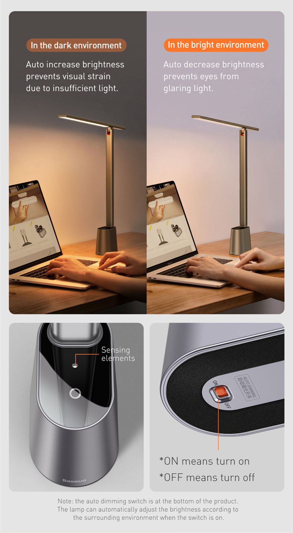 Baseus LED Smart Foldable Desk Lamp Gray