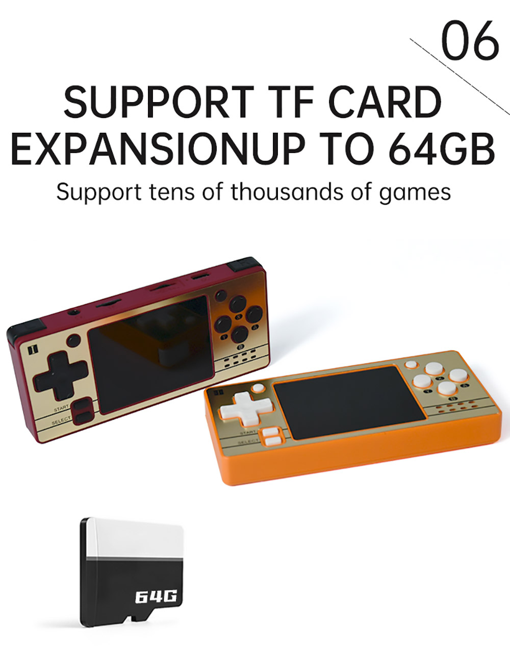 Powkiddy Q20 Mini Handheld Video Game Consoles 16GB Orange