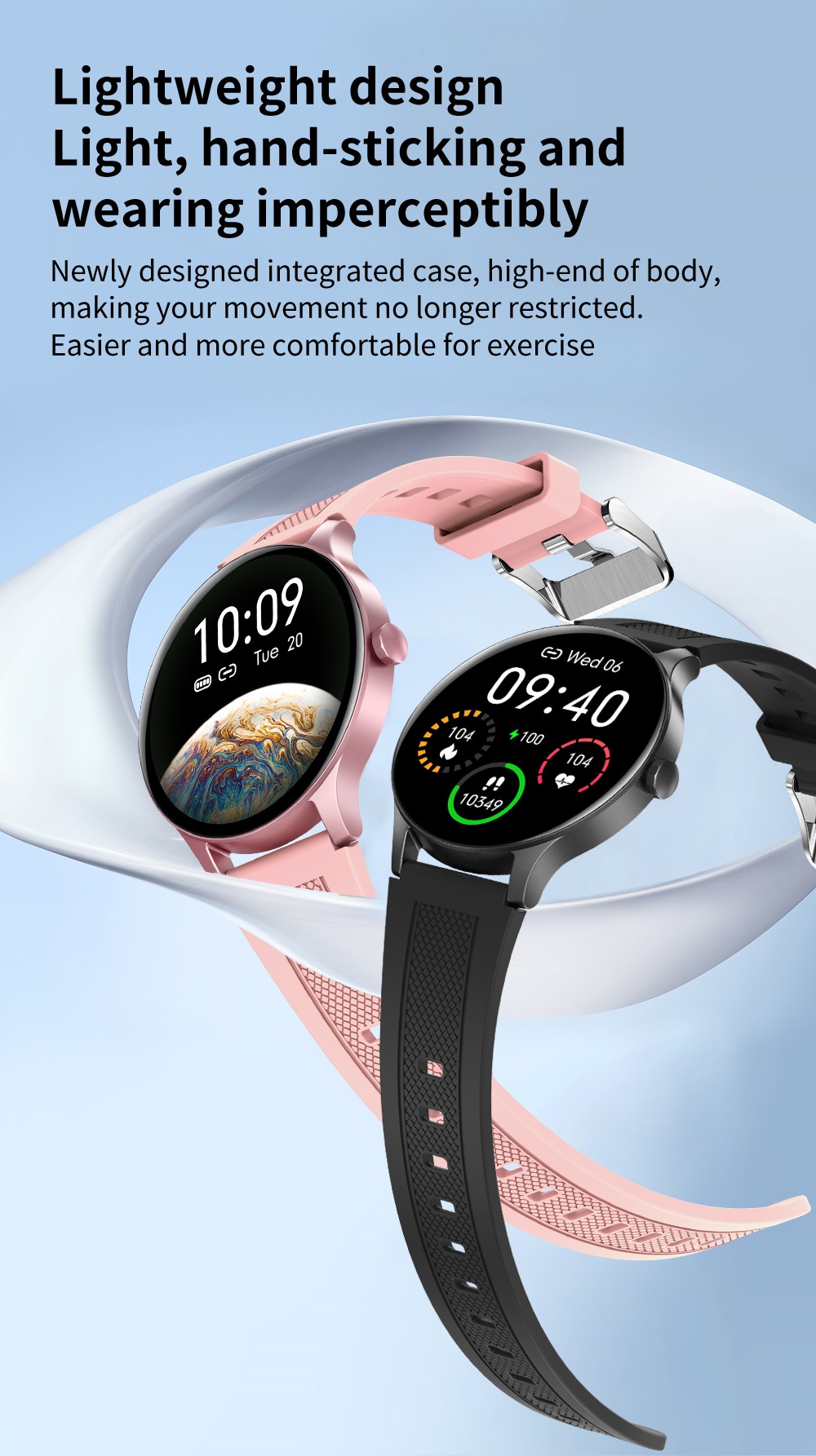 SENBONO NY20 Women Smartwatch Fitness Tracker Gold Silicone
