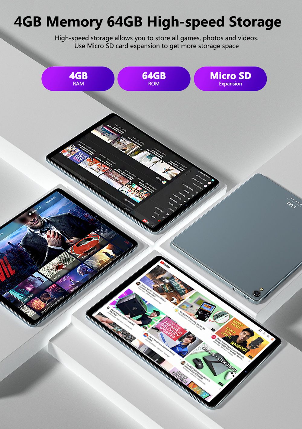 KUU UPAD 11 Inch Tablet PC 4G LTE Network and Phone Call Android 11