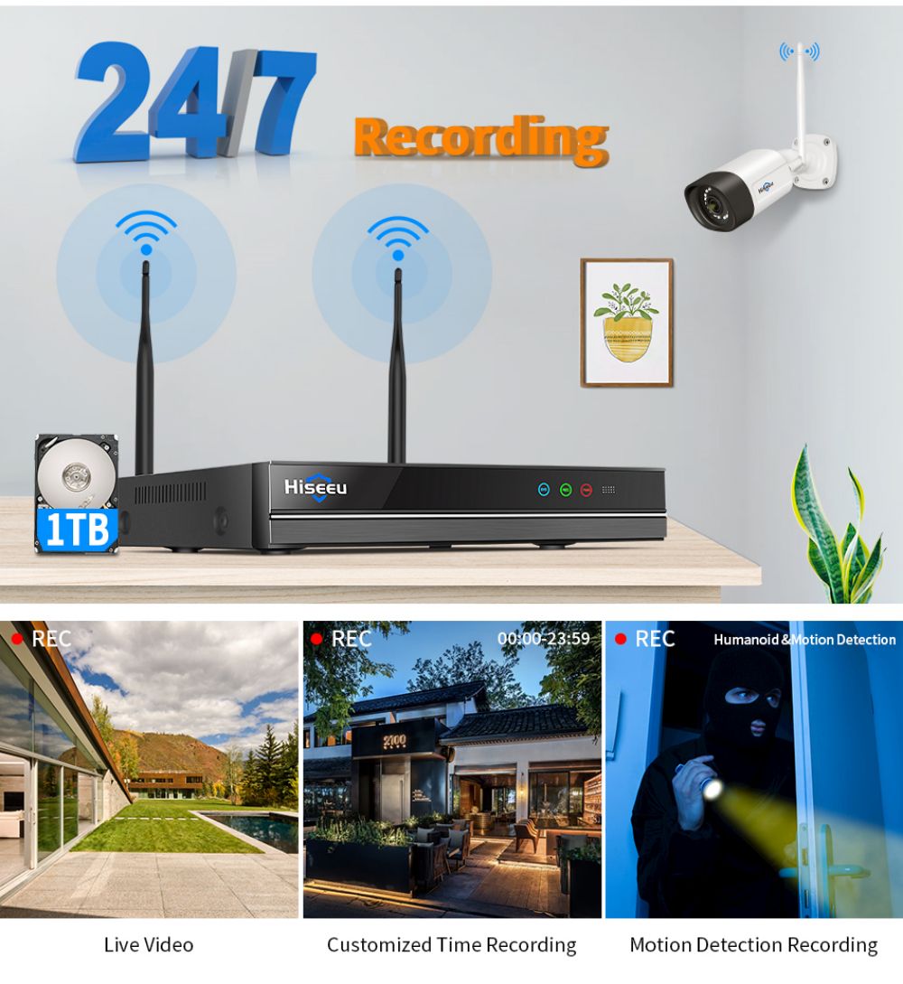 Hiseeu 3MP Wireless CCTV Camera