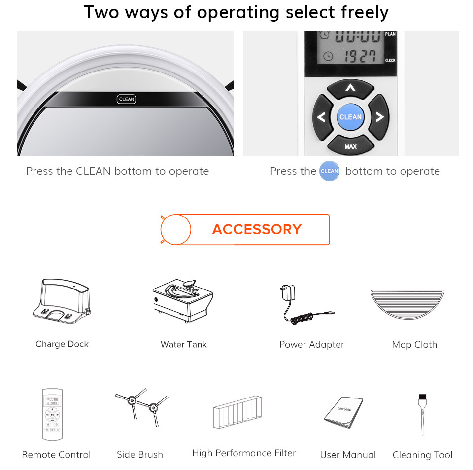 ILIFE V60 Pro Robot Vacuum Cleaner 1000Pa Suction Vacuuming Mopping