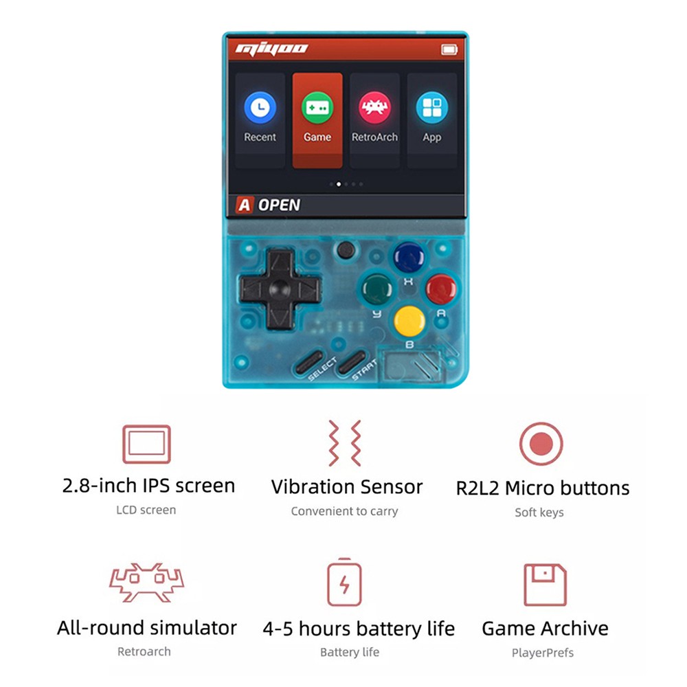 MIYOO Mini 64GB 8000 Games Retro Handheld Game Console Blue