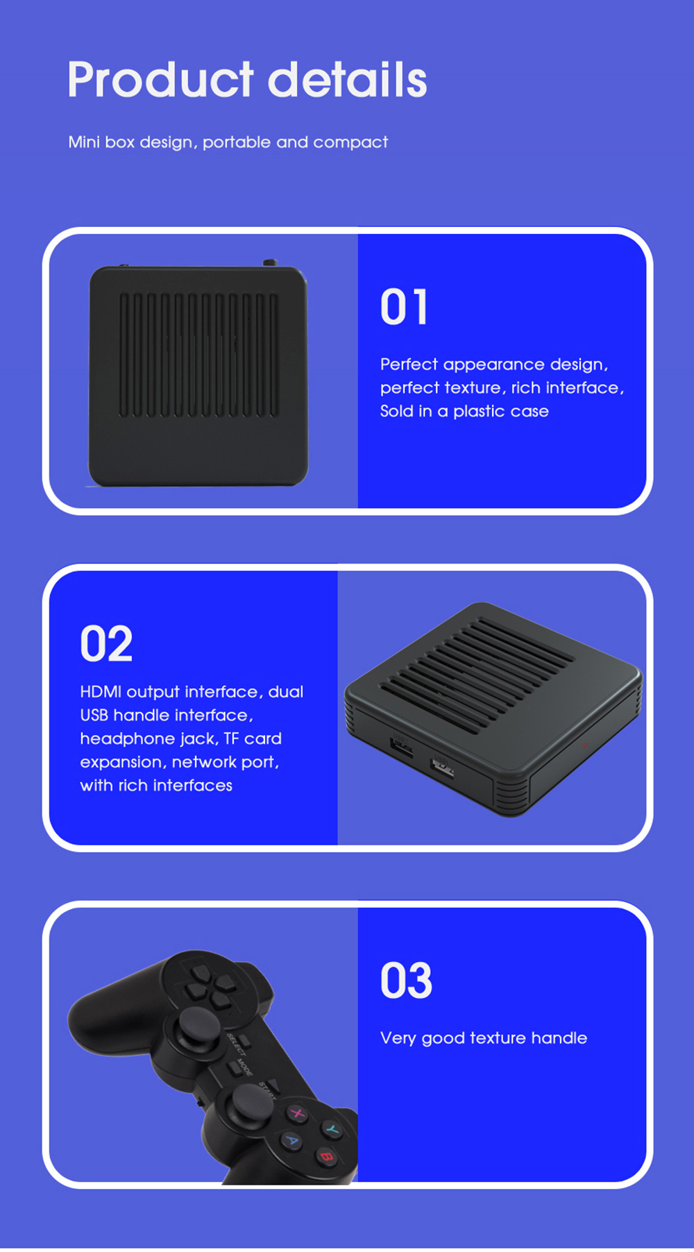 GAMEBOX G11 64GB Retro Game Console with 2 Wireless Gamepads