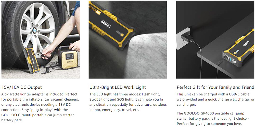 GOOLOO GP4000 Jump Starter Yellow