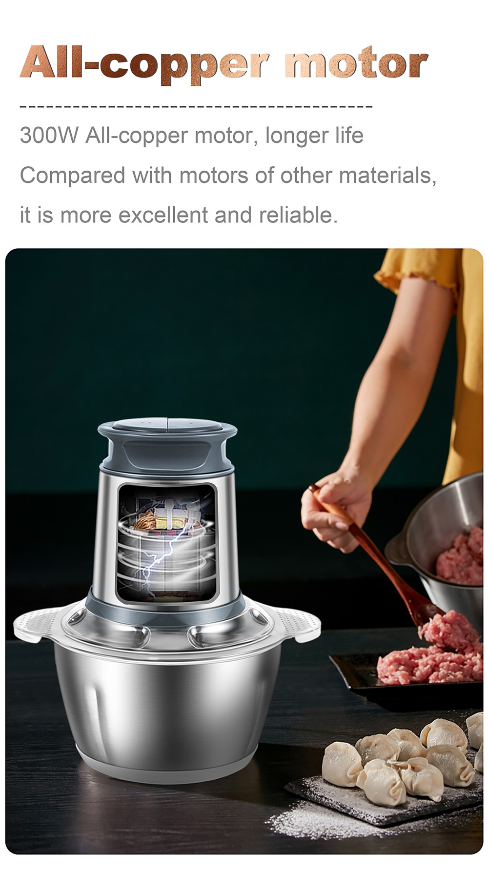 Sonifer SF8058 300W Electric Chopper Meat Grinder