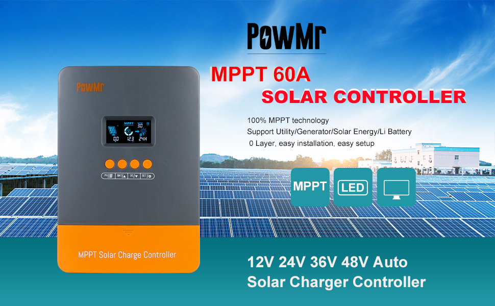 PowMr 60A MPPT Solar Charge Controller