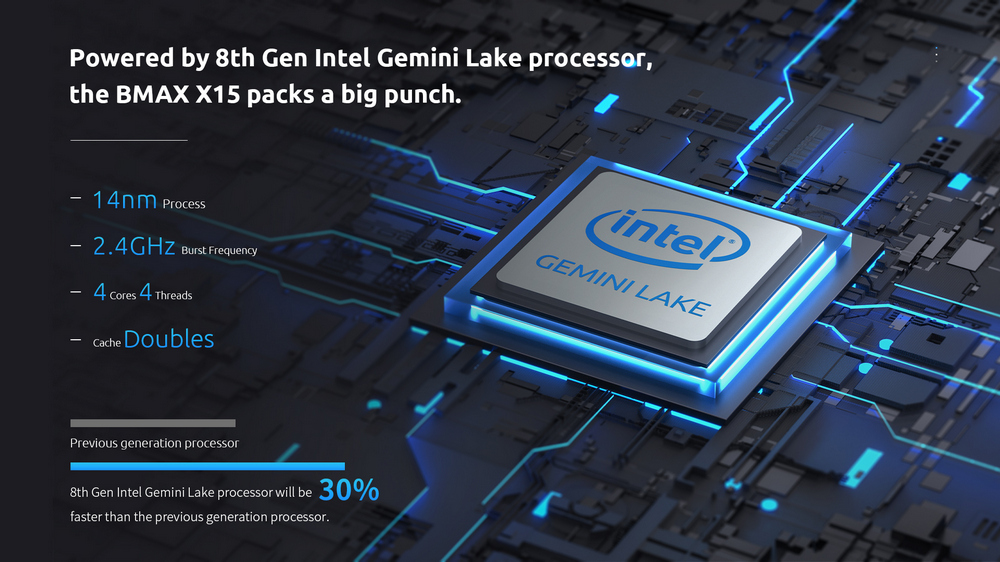 BMAX X15 Laptop 15.6 Inch Intel Gemini Lake N4100 8GB 256GB