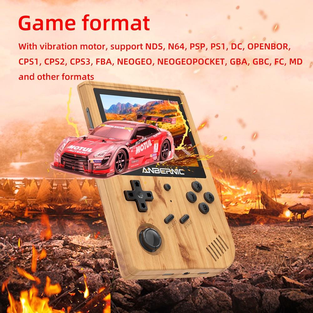 ANBERNIC RG351V 16GB Handheld Retro Game Console Wood Grain