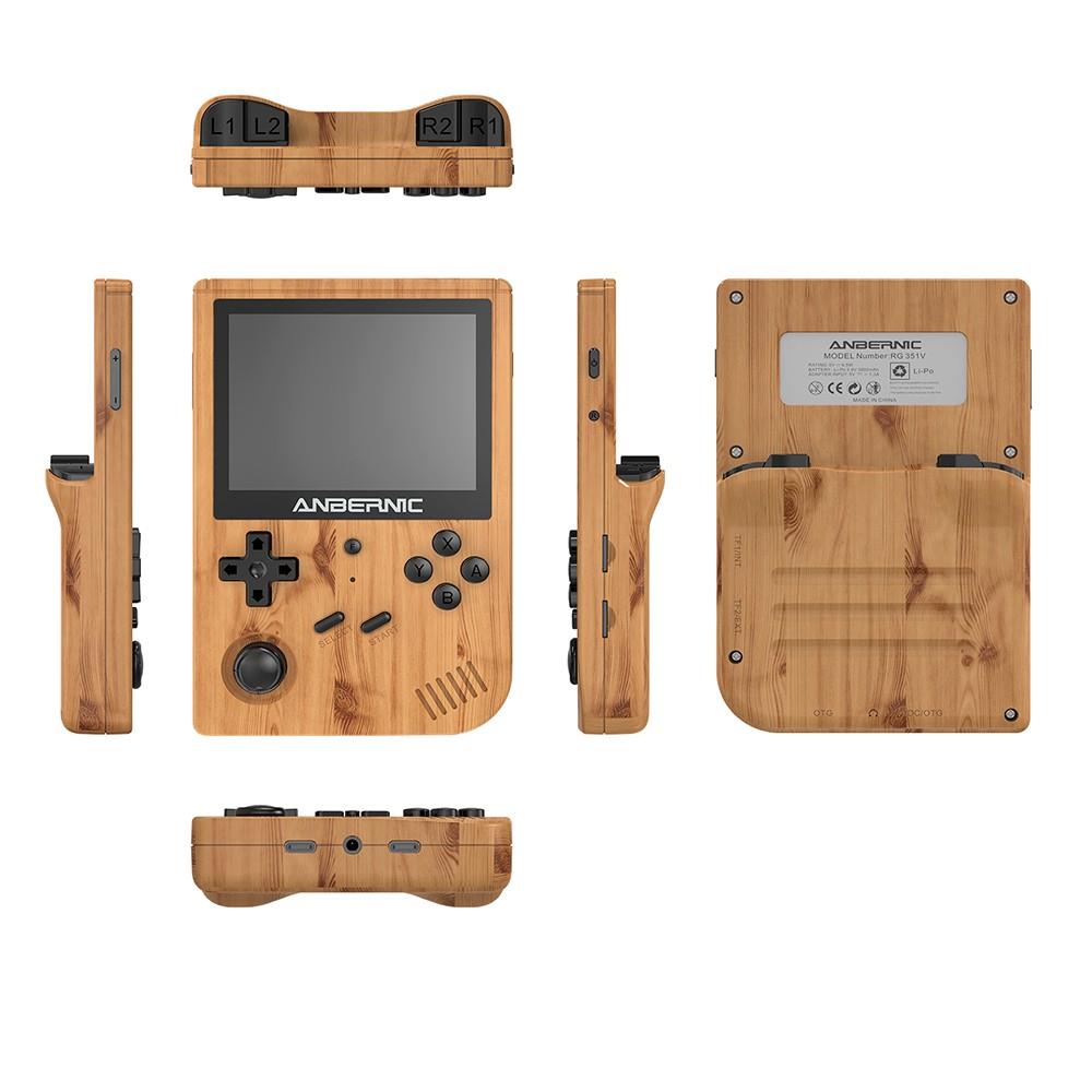 Anbernic Rg351v 16gb Handheld Retro Game Console Wood Grain