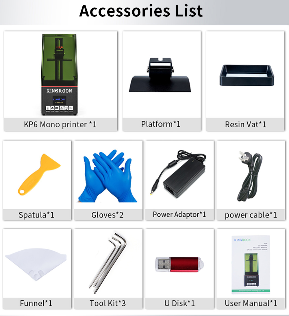 KINGROON KP6 Mono LCD Resin 3D Printer