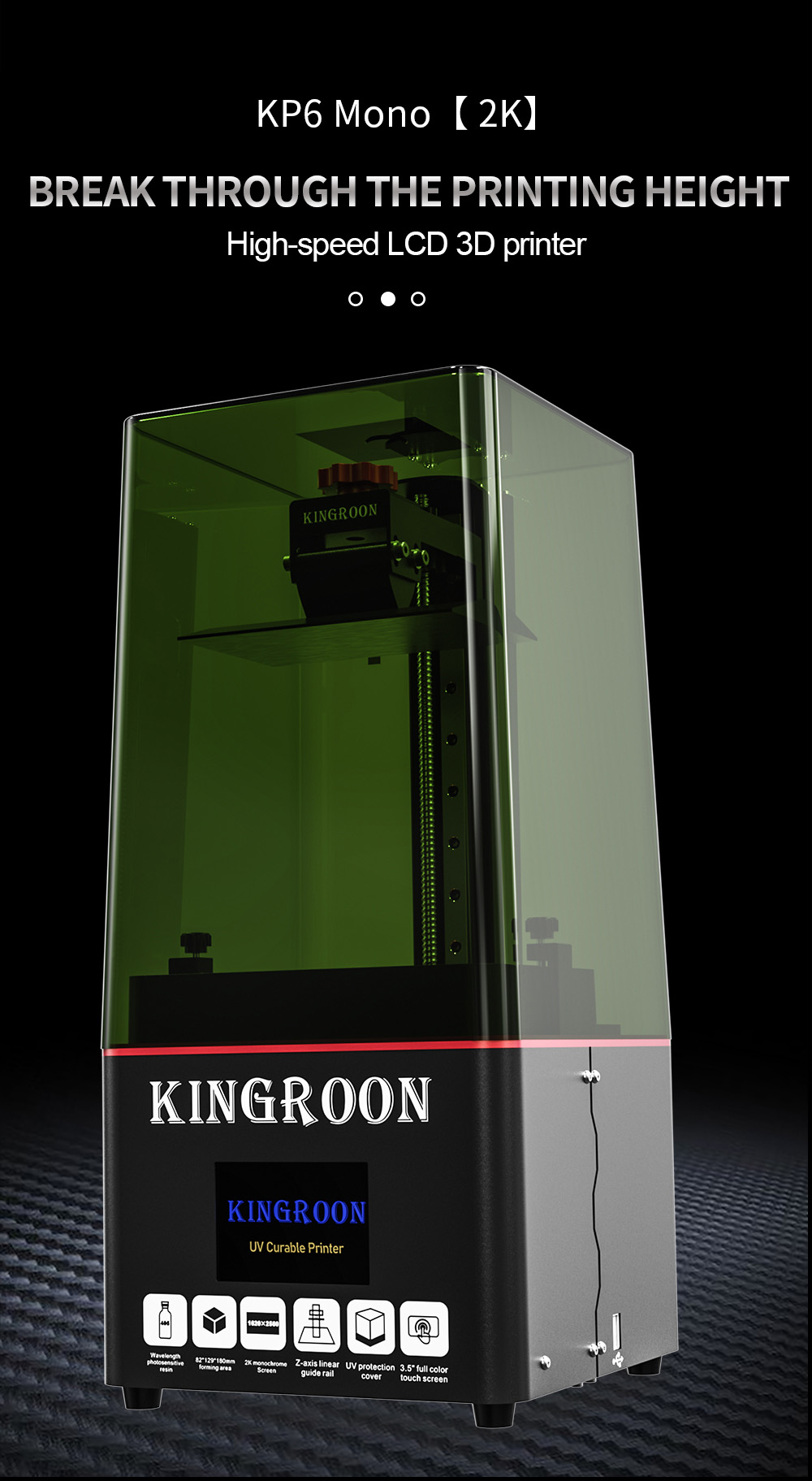 KINGROON KP6 Mono LCD Resin 3D Printer