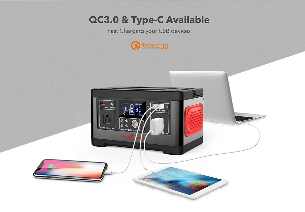 ROCKPALS 500W/520WH Portable Power Station US Plug