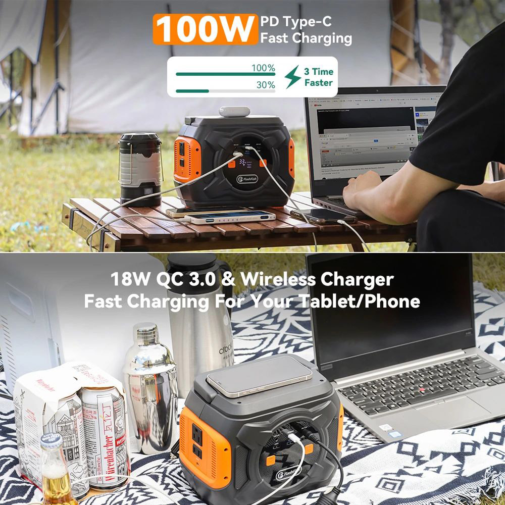 Flashfish A301 292WH 320W Portable Power Station + SP Solar Panel