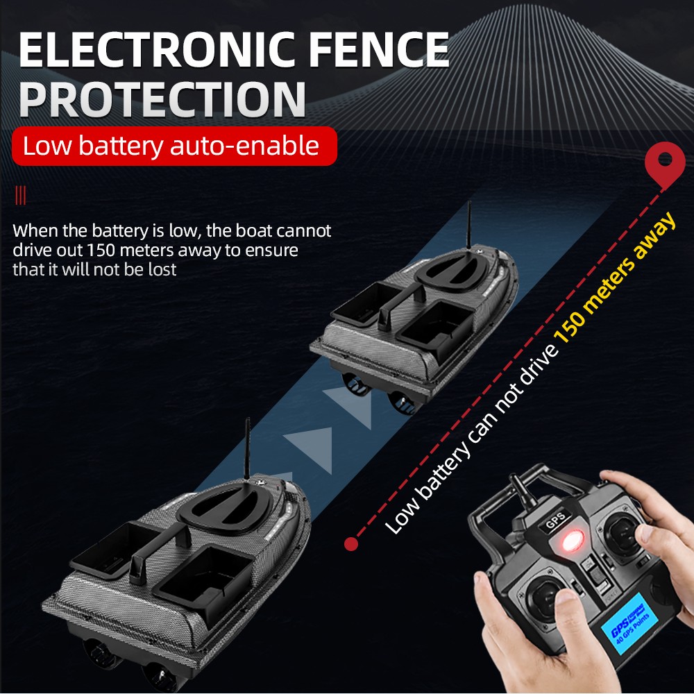 Flytec V900 500M Smart Bait Boat 40 Points GPS LCD Display