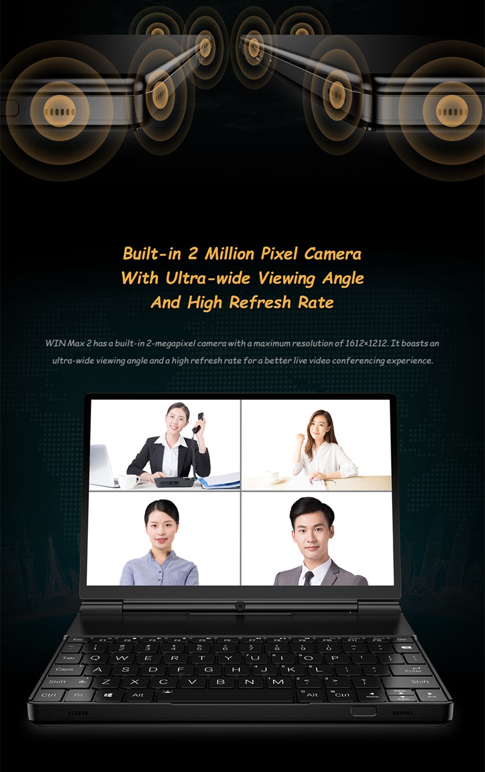 GPD WIN Max 2 Gaming Laptop Mini PC 10.1 Inch Touchscreen EU Plug