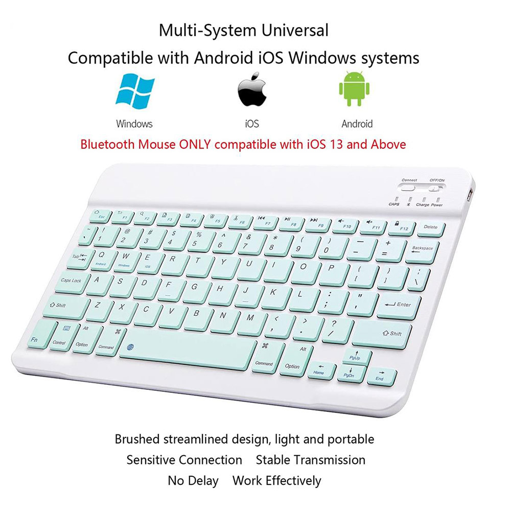 Ultra Slim Bluetooth Keyboard And Mouse Combo Rechargeable Blue