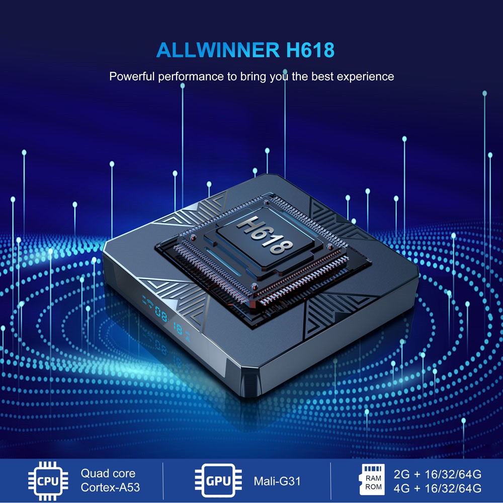 X98H TV BOX Android 12 Allwinner H618 4GB RAM 32GB ROM WIFI 6