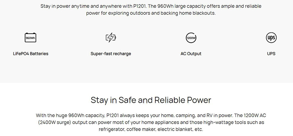 OUKITEL P1201 Portable Power Station