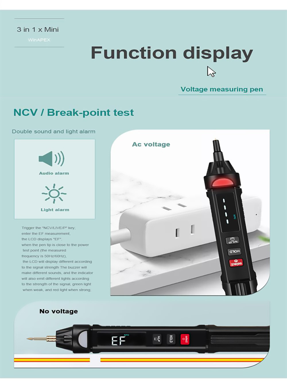 WinAPEX ET8906 RMS Digital Multimeter Black