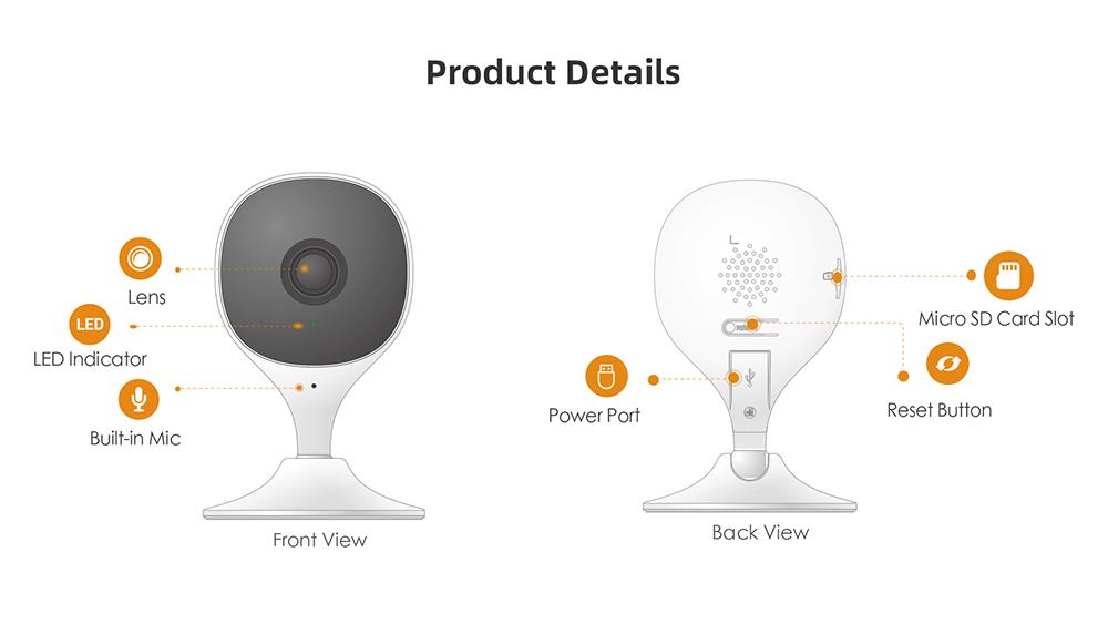 IMOU Cue 2c Wireless WiFi Camera 1080P HD White