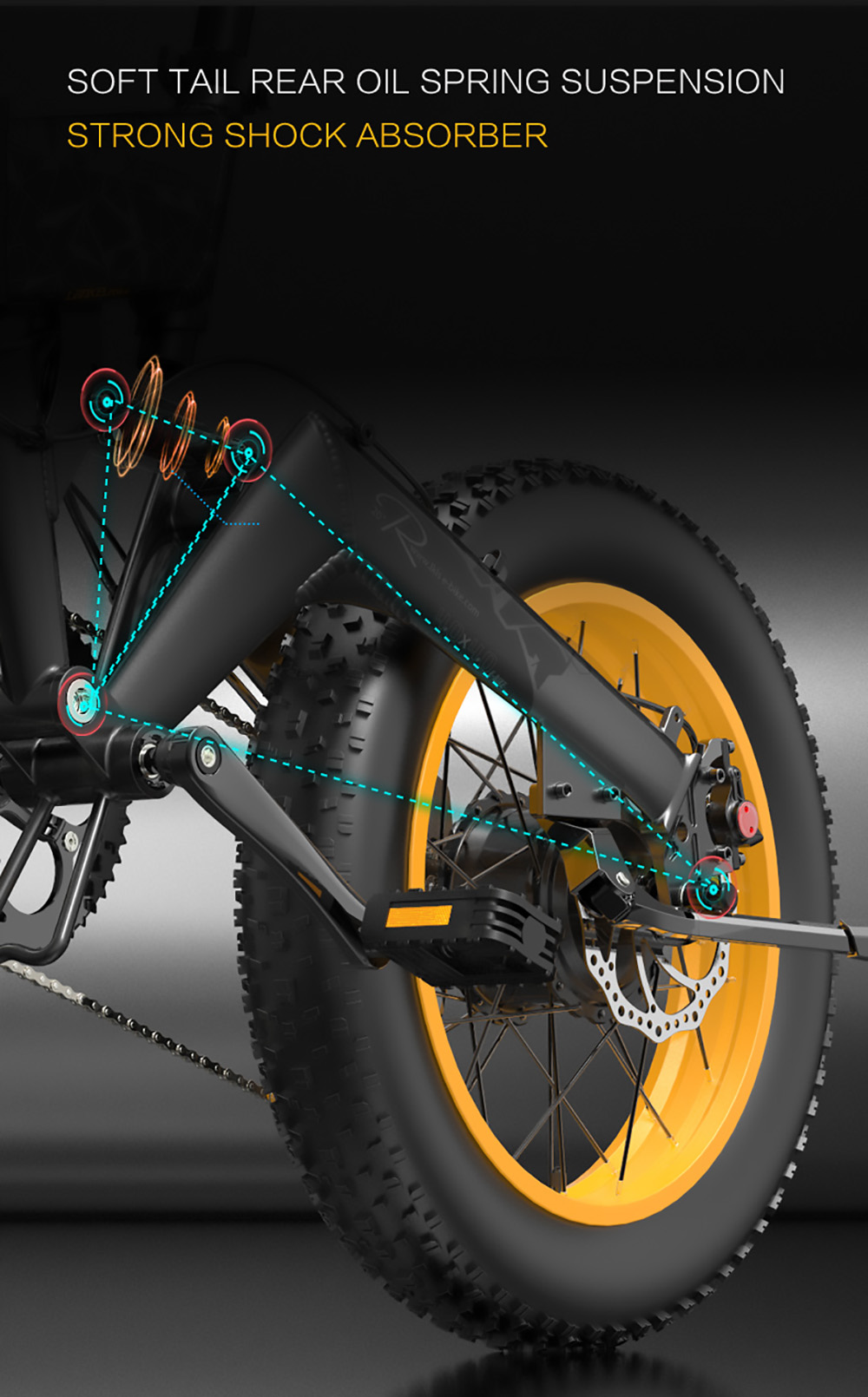 LANKELEISI X3000 Plus Folding Electric Mountain Bike Big Blue