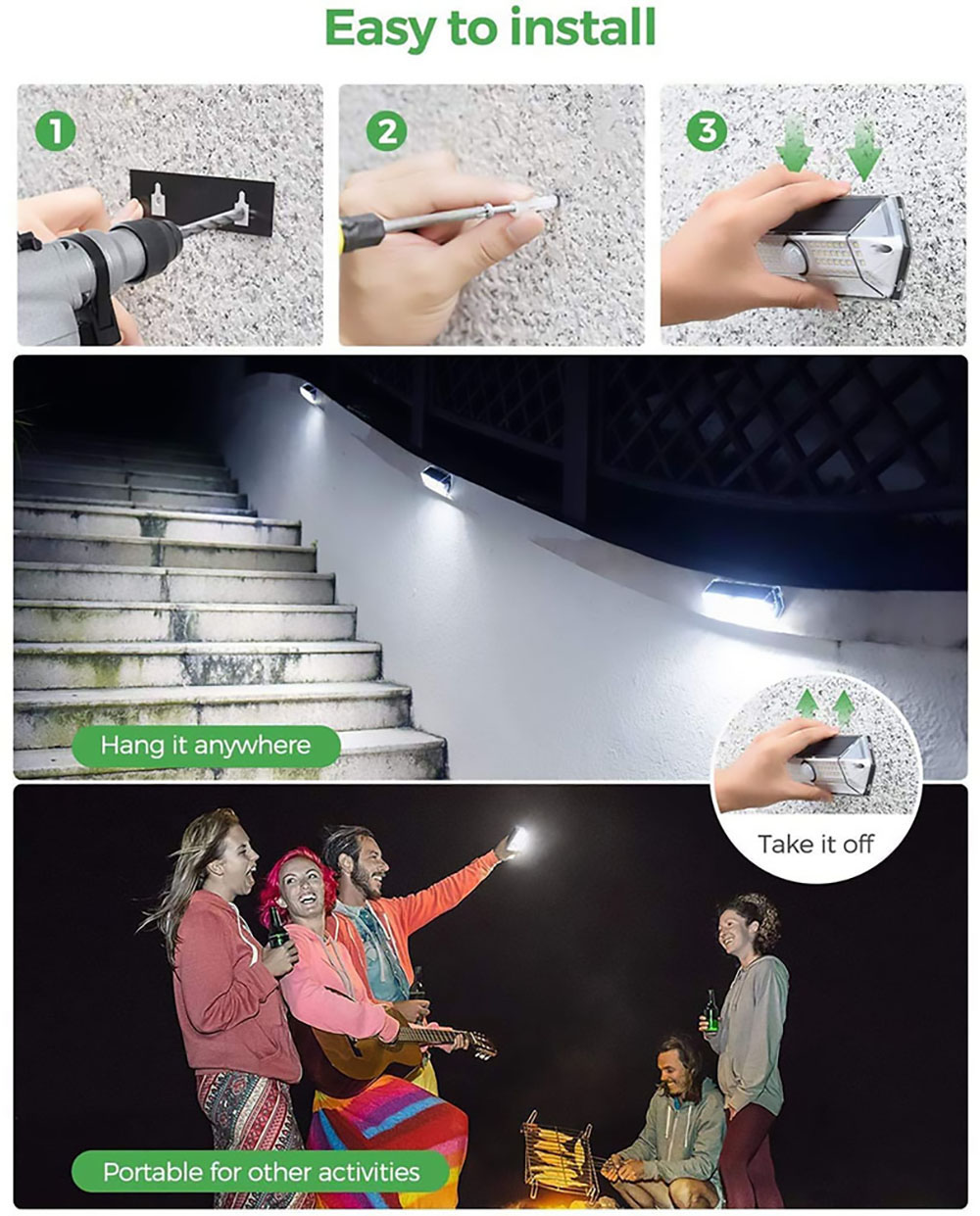 LITOM Outdoor Solar Lights 4Pcs