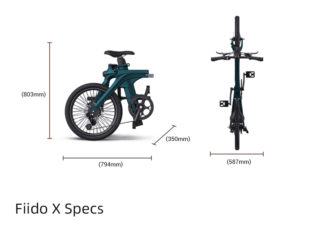 FIIDO X Folding Electric Bike 14 Inch 25Km/h 48V 11.6AH 350W Motor