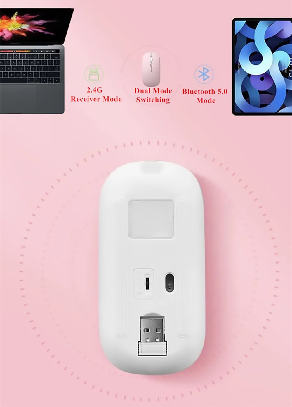 Bluetooth Wireless Keyboard Mouse Set Blue