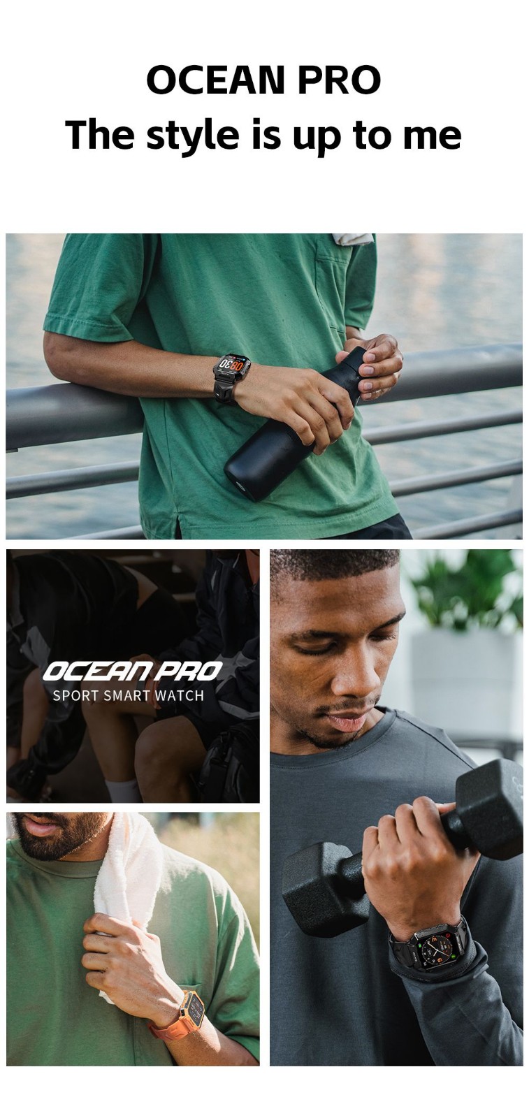 LOKMAT OCEAN PRO Smartwatch 1.85 inch Full Touch Screen Black