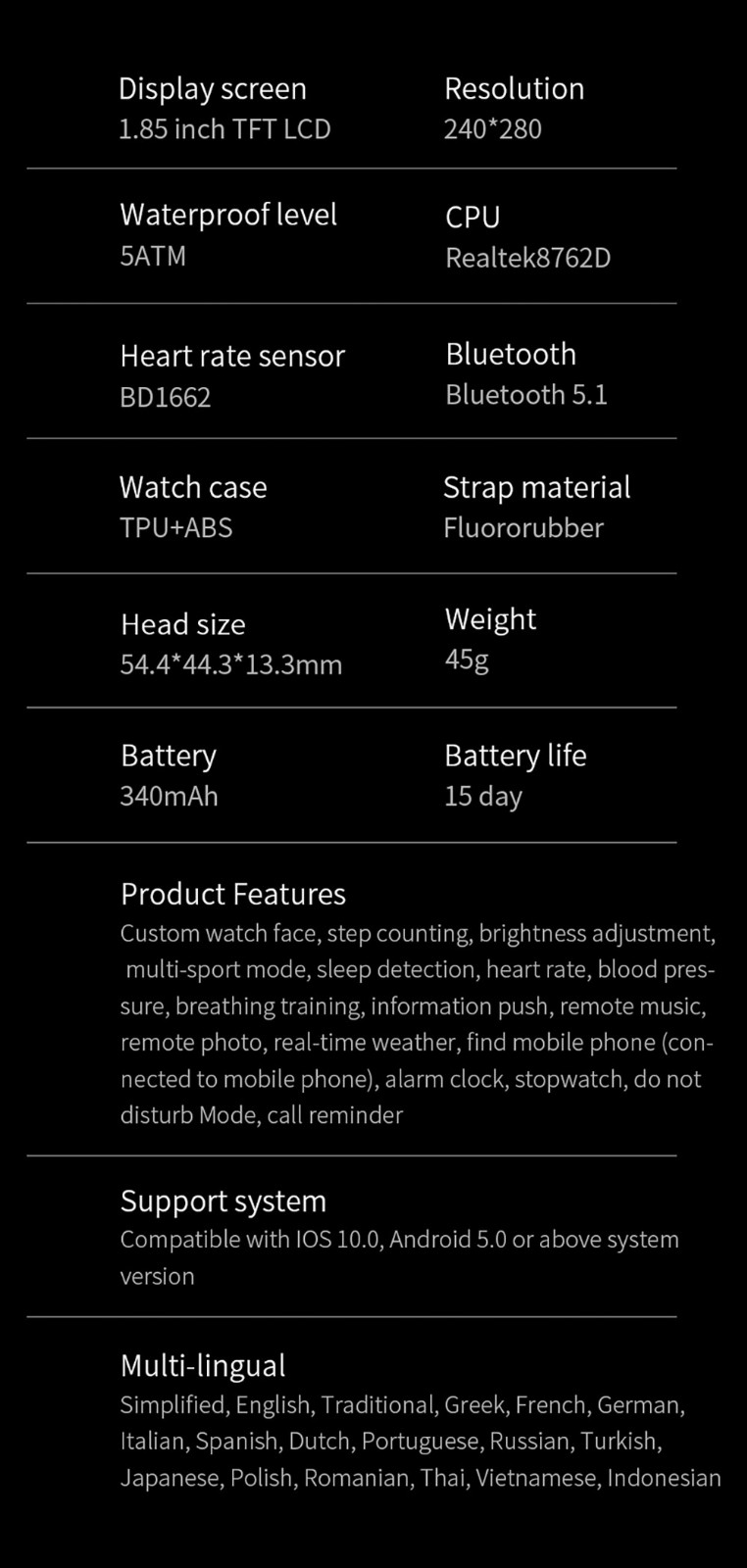 LOKMAT OCEAN PRO Smartwatch 1.85 inch Full Touch Screen Yellow