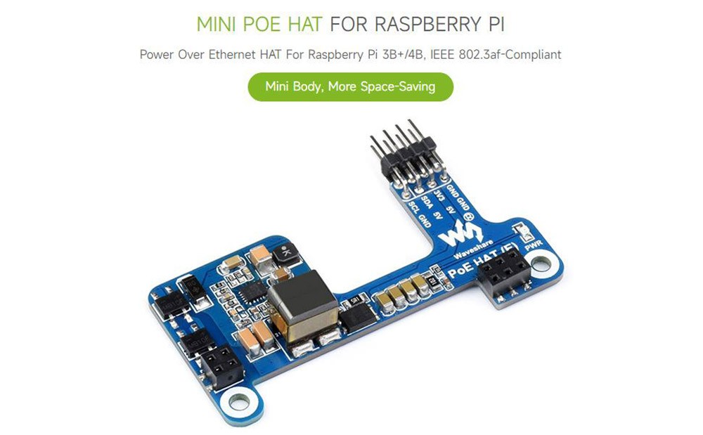 Waveshare PoE HAT (E) for Raspberry Pi 3B+/4B