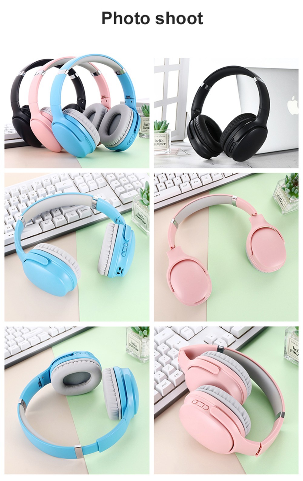 SODO SD-1011 Double Bass Smart Bluetooth Headset Pink