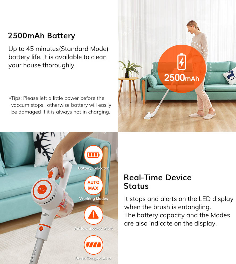 EASINE by ILIFE G80 Cordless Stick Vacuum Cleaner