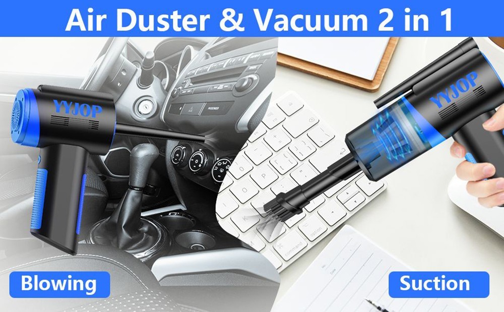 Electric Air Duster Upgraded Air Duster and Vacuum Blue