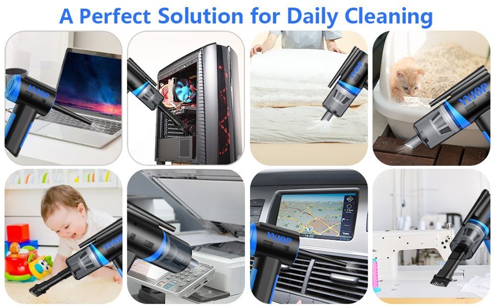 Electric Air Duster Upgraded Air Duster and Vacuum Blue