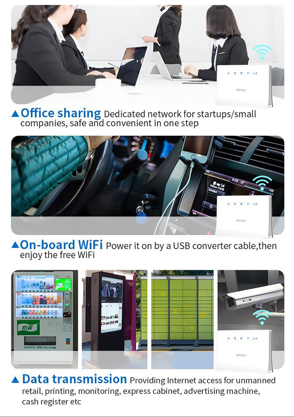 WiFiSky GR403 High Speed Outdoor 4G LTE Wireless AP WiFi Router UK