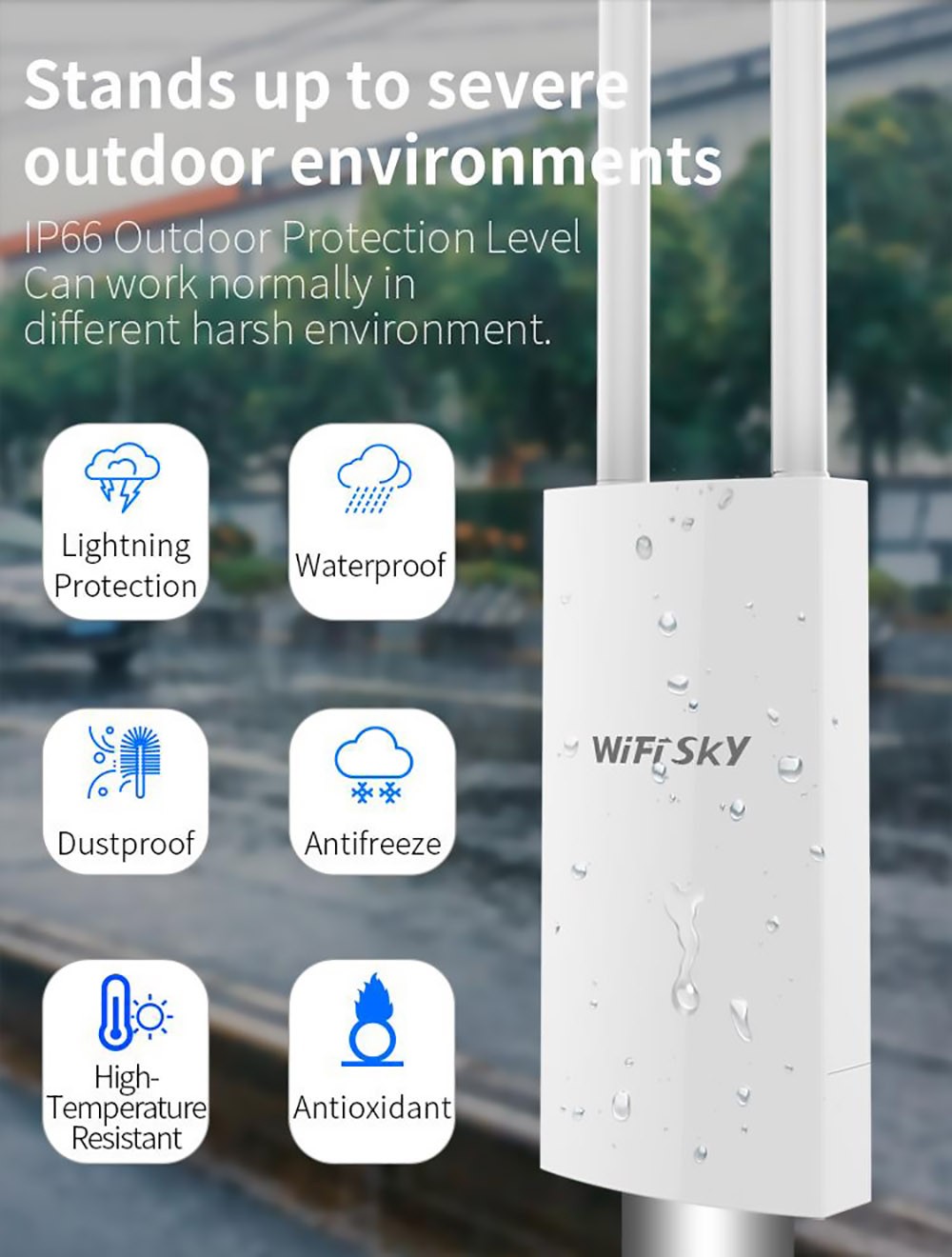 WiFiSky R650 300M High Power Waterproof Outdoor AP Router US