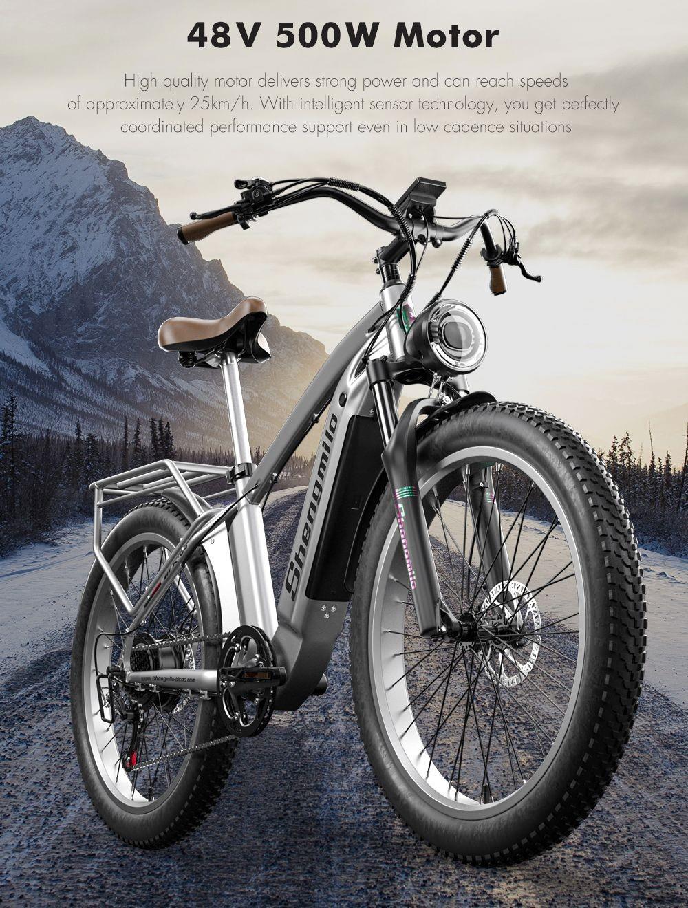Shengmilo MX04 26 Inch Fat Tire Electric Bike 40Km/h 15AH 500W Motor