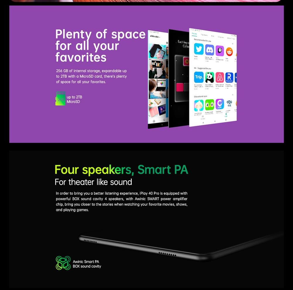 ALLDOCUBE iPlay 40 Pro UNISOC Tiger T618 LTE Tablet with Keyboard