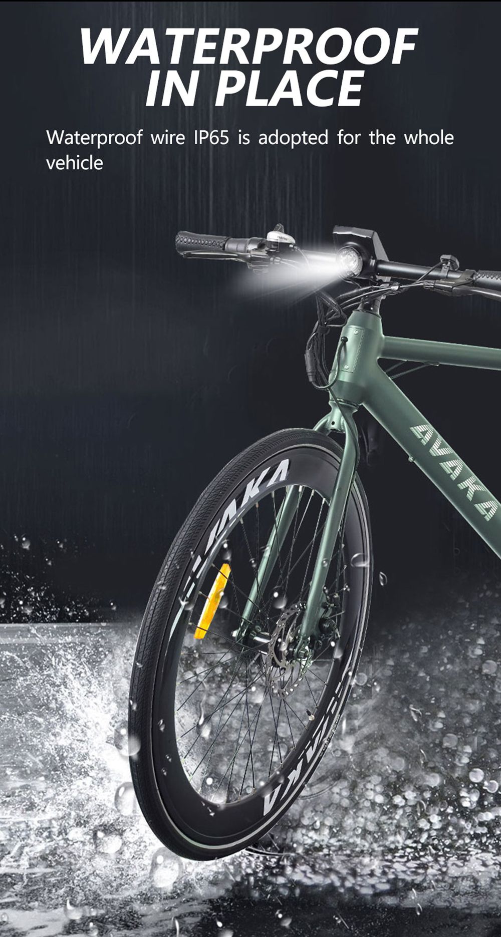 AVAKA R1 Electric Bike 250W Brushless Motor Matte Army Green