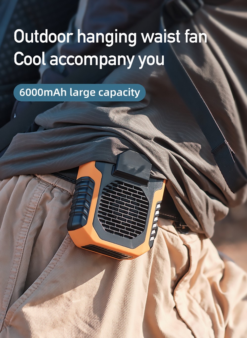 DQ215 Portable Neck Hanging Fan Army Green