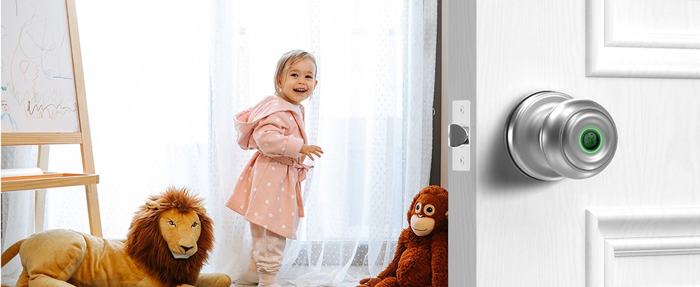 Geek Chef GeekTale K01-02 Smart Fingerprint Door Knob Matte Silver