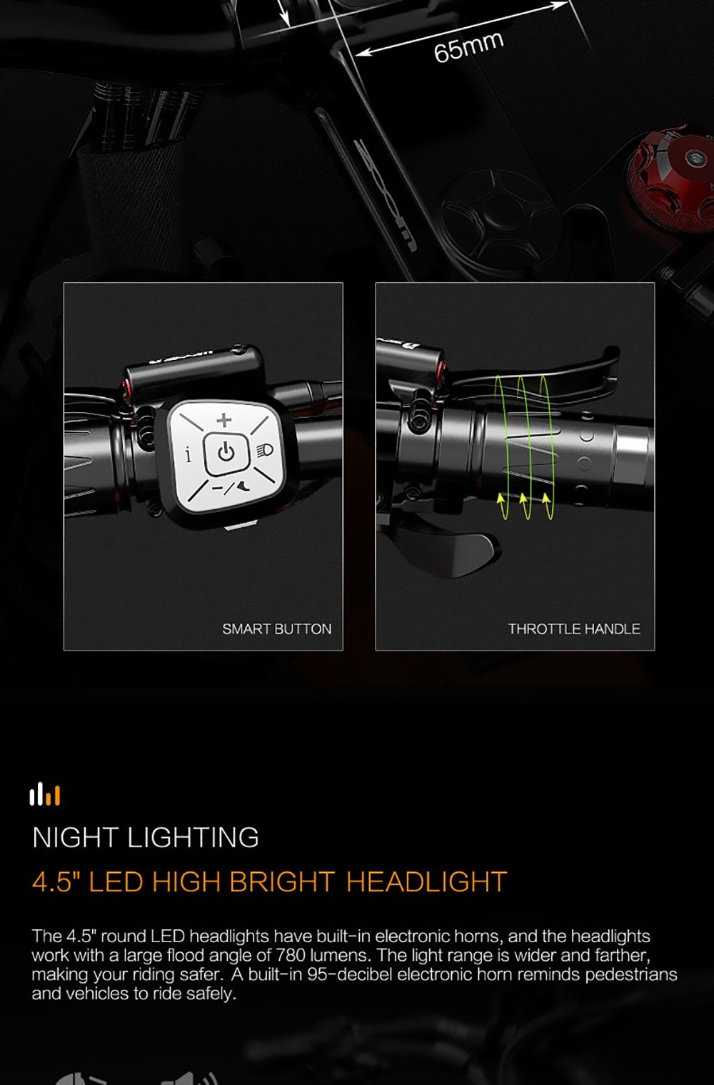 Vélo électrique LANKELEISI RV800 Roue 26*4.0'' Orange