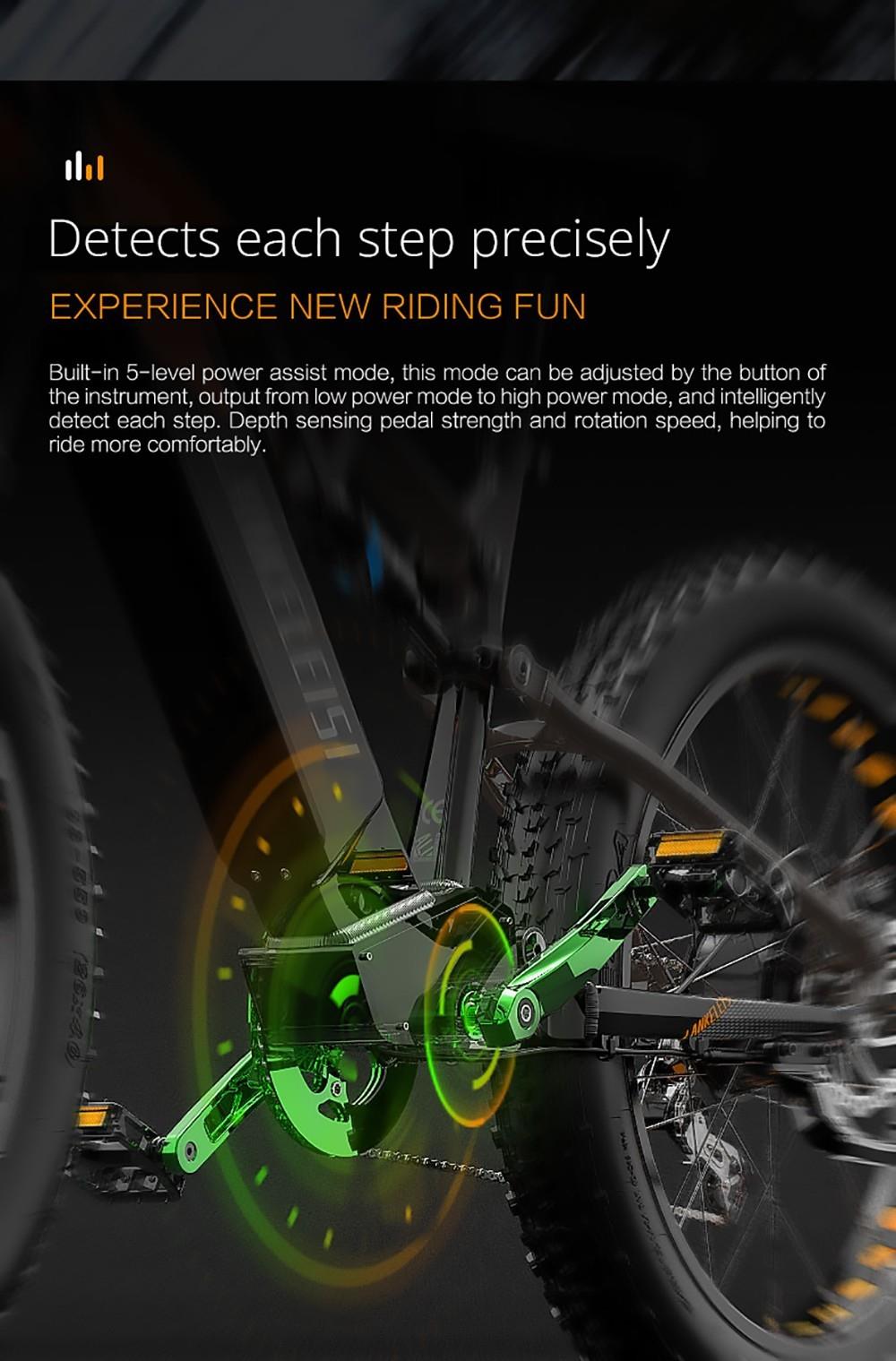 LANKELEISI RV800 Electric Bike 26*4.0'' Wheel Yellow-Green